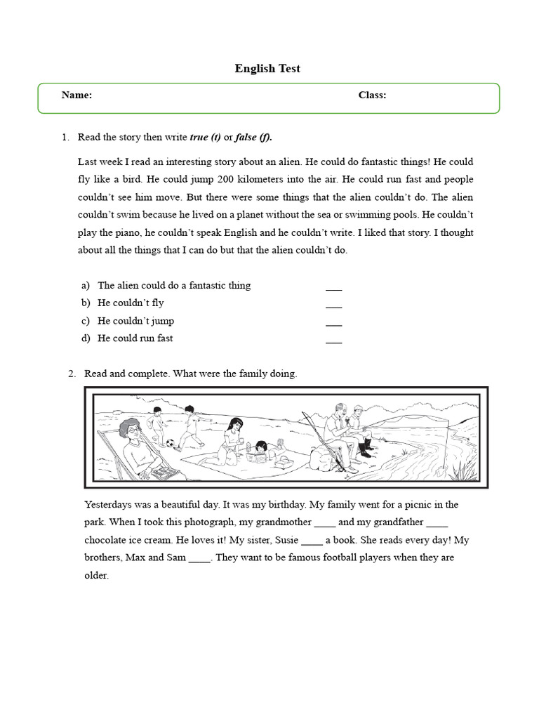 English, Math, and Science Test Questions | PDF