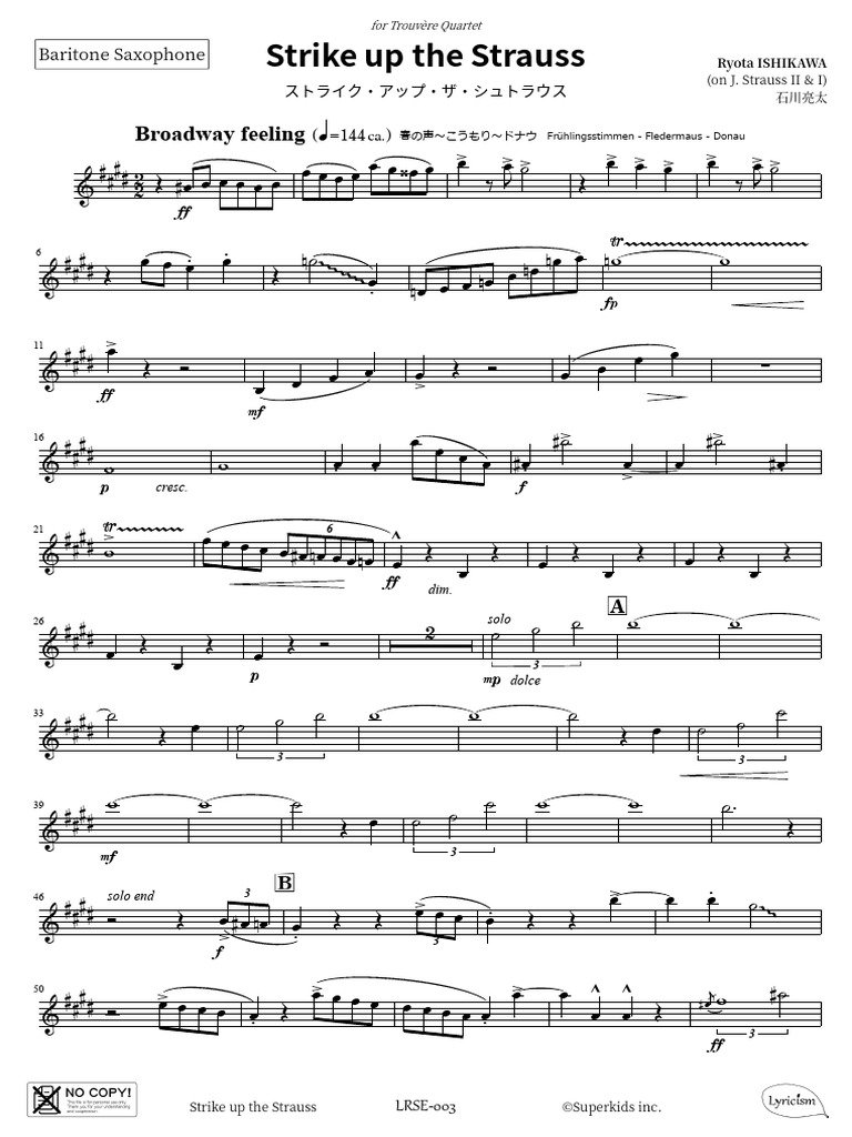 LRSE-003 Strike Up the Strauss - Baritone Saxophone | PDF | Tempo ...