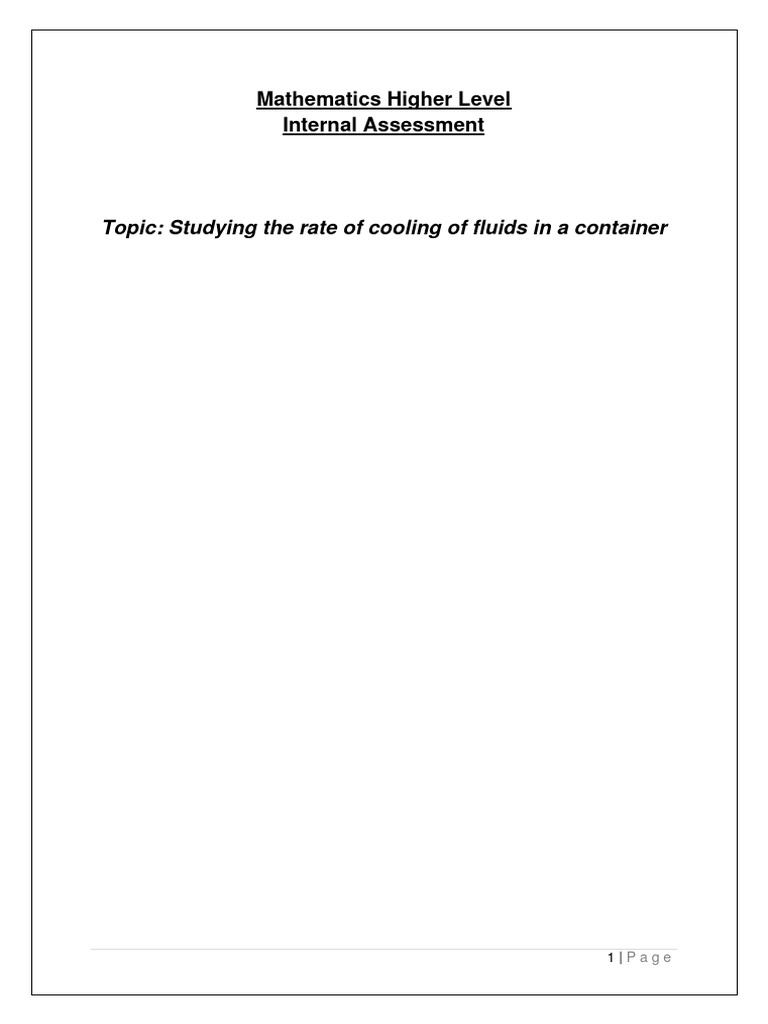 Rate of Cooling HL MATH IA Sample 1 | PDF | Heat Transfer | Thermal ...