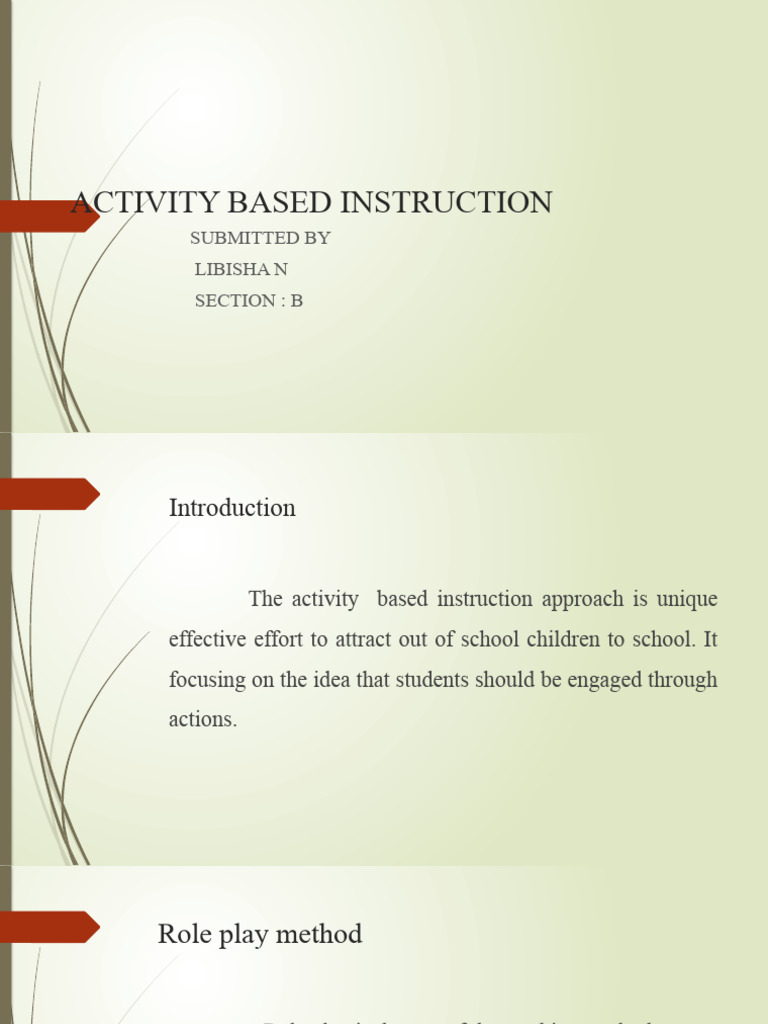 Activity Based Instruction | PDF