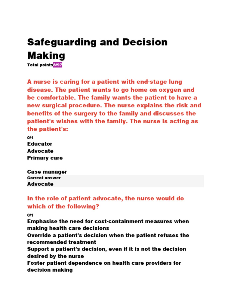 Safeguarding Q & A | PDF | Nursing | Patient