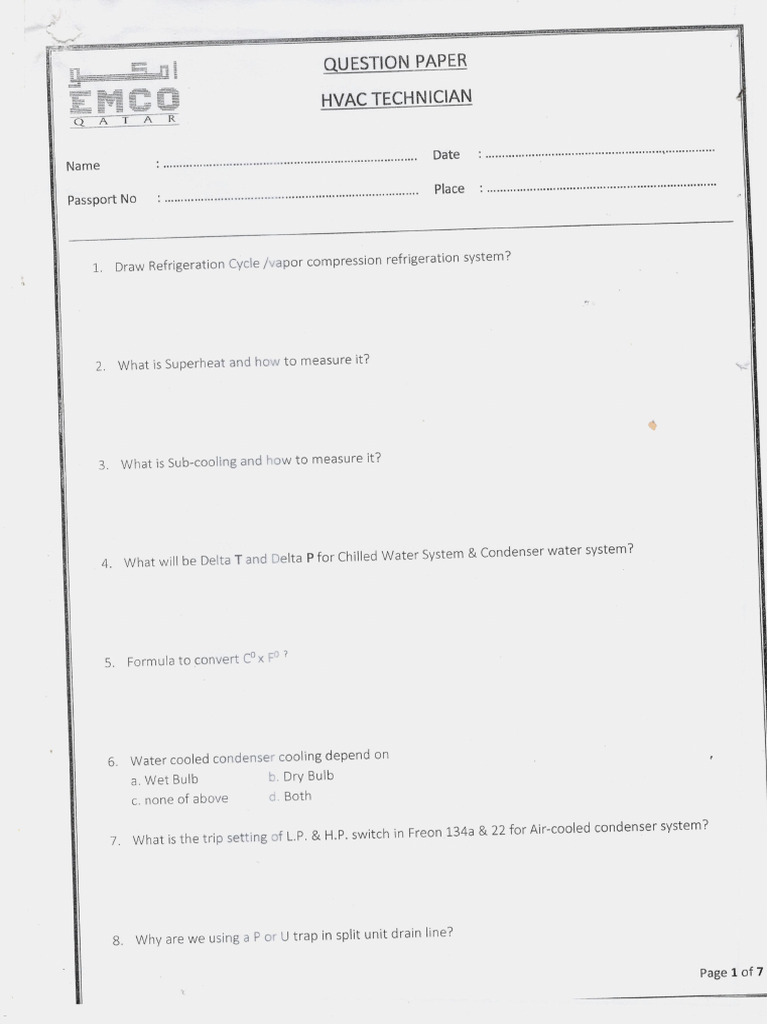HVAC - Test | PDF
