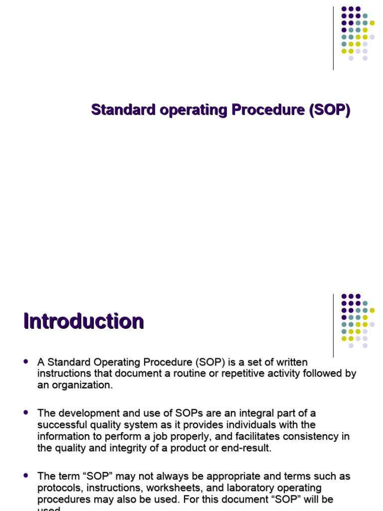 Standard Operating Procedures QA | PDF | Laboratories | Analytical ...