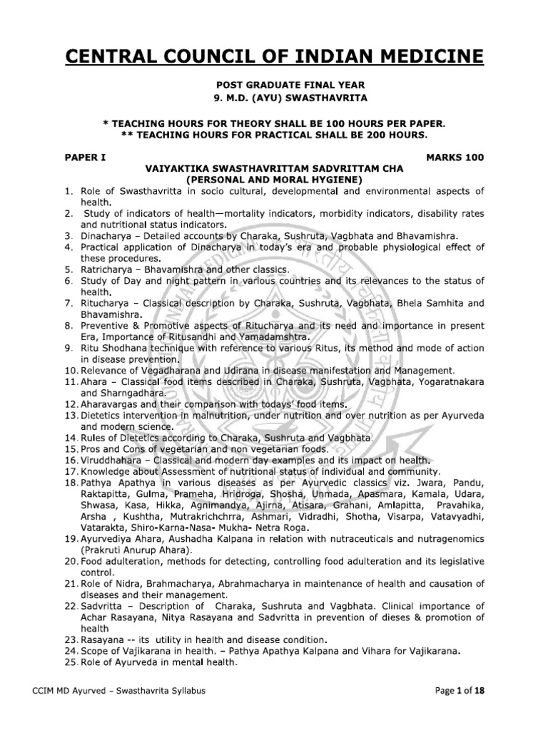 Prelim Svasthavritta AP 2023 | PDF