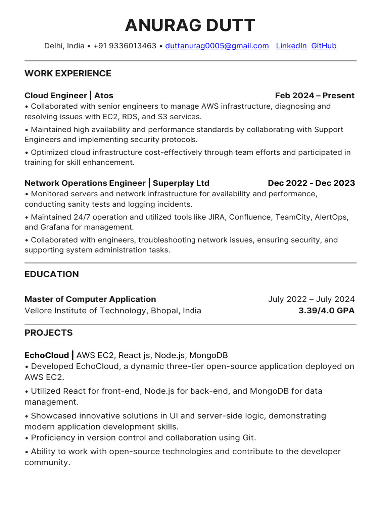 Anurag Resume JULY-24 | PDF | Cloud Computing | Amazon Web Services