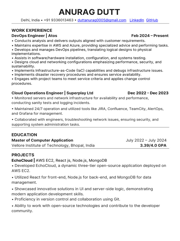 Anurag Resume JULY-24 | PDF | Cloud Computing | Systems Engineering