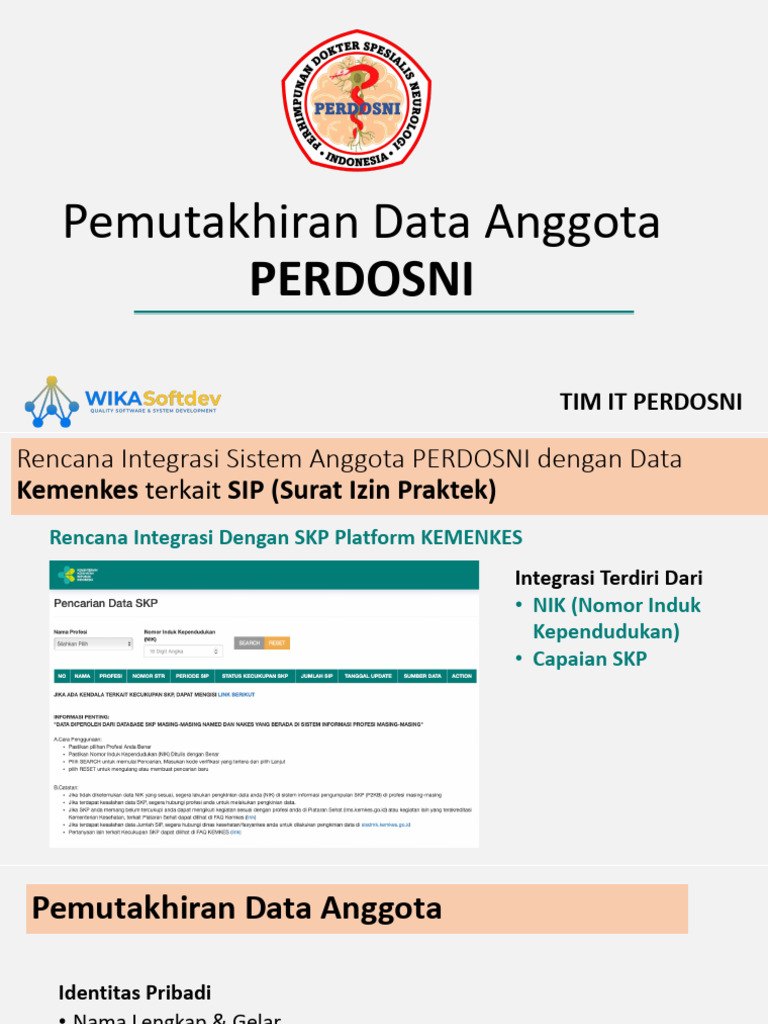 Tatacara Pemutakhiran Data PERDOSNI | PDF