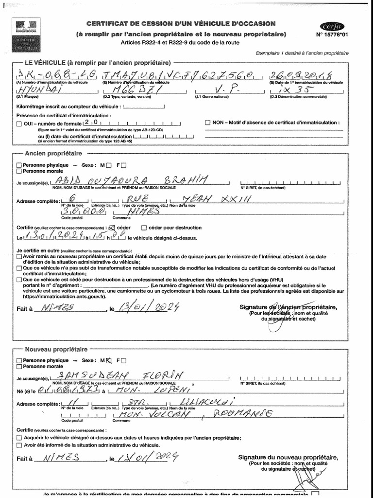 Contract Vanzare Auto | PDF