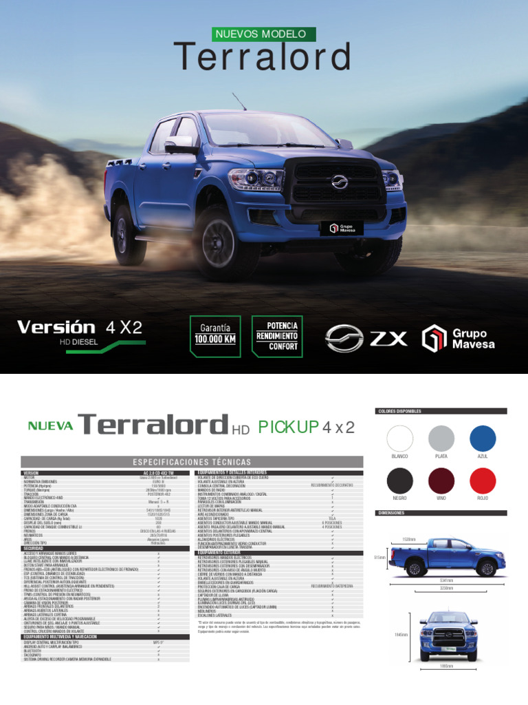 ficha_tecnica_zx_4X2_ | PDF | Airbag | Tracción en las cuatro ruedas