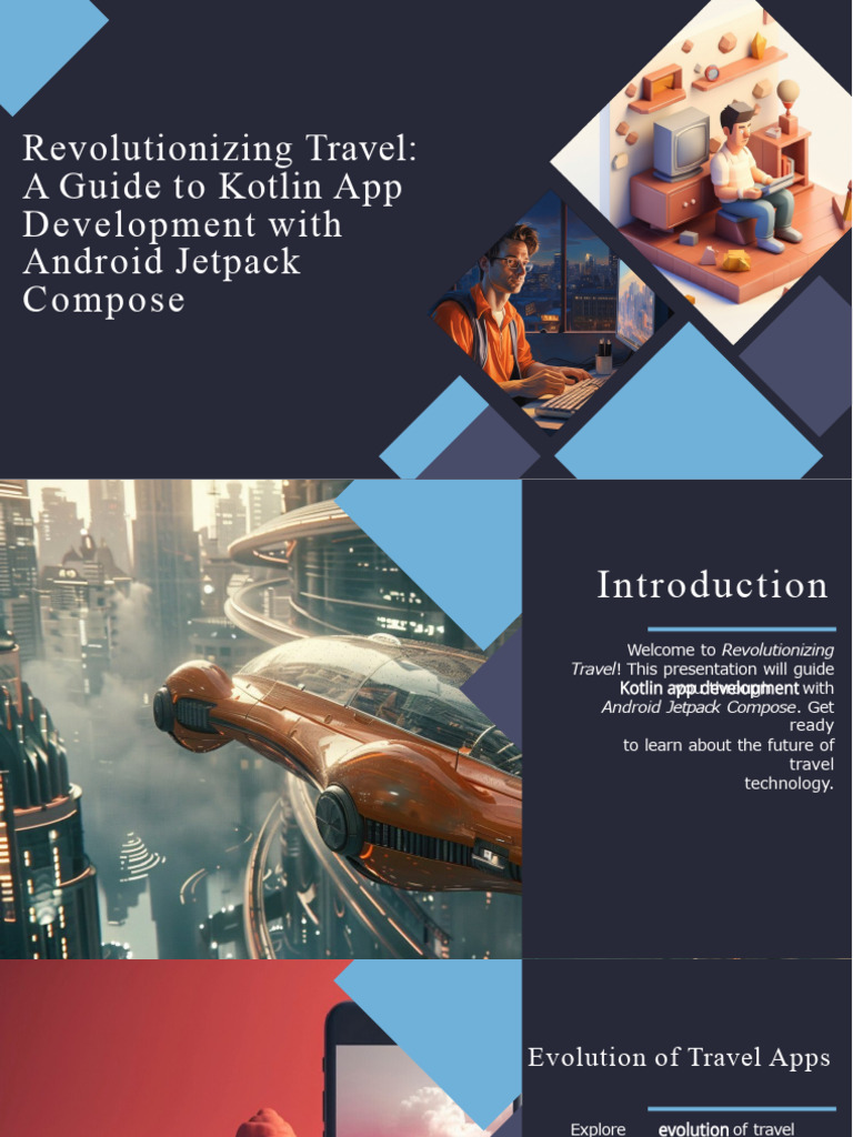 Slidesgo Revolutionizing Travel A Guide To Kotlin App Development With ... Slidesgo Revolutionizing Travel A Guide To Kotlin App Development With ...