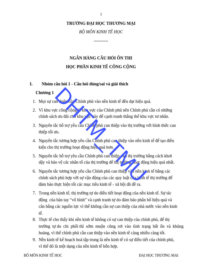 Ngân hàng câu hỏi ôn tập KTCC | PDF