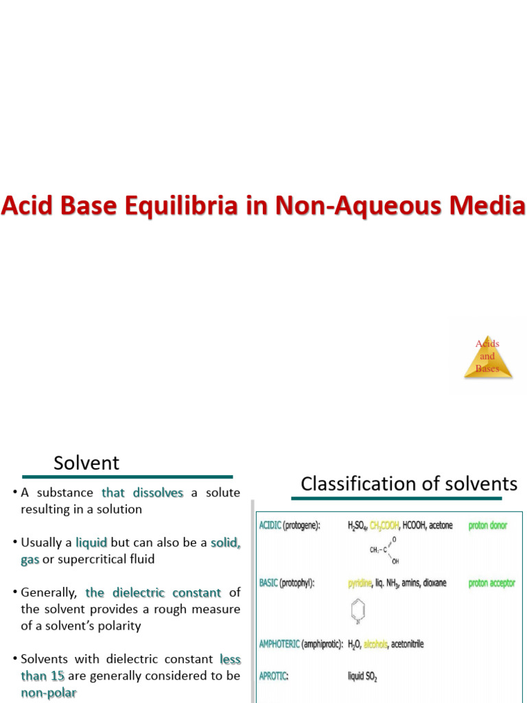 Acid and Base Chemistry Lecture 10 | PDF | Acid | Solvent