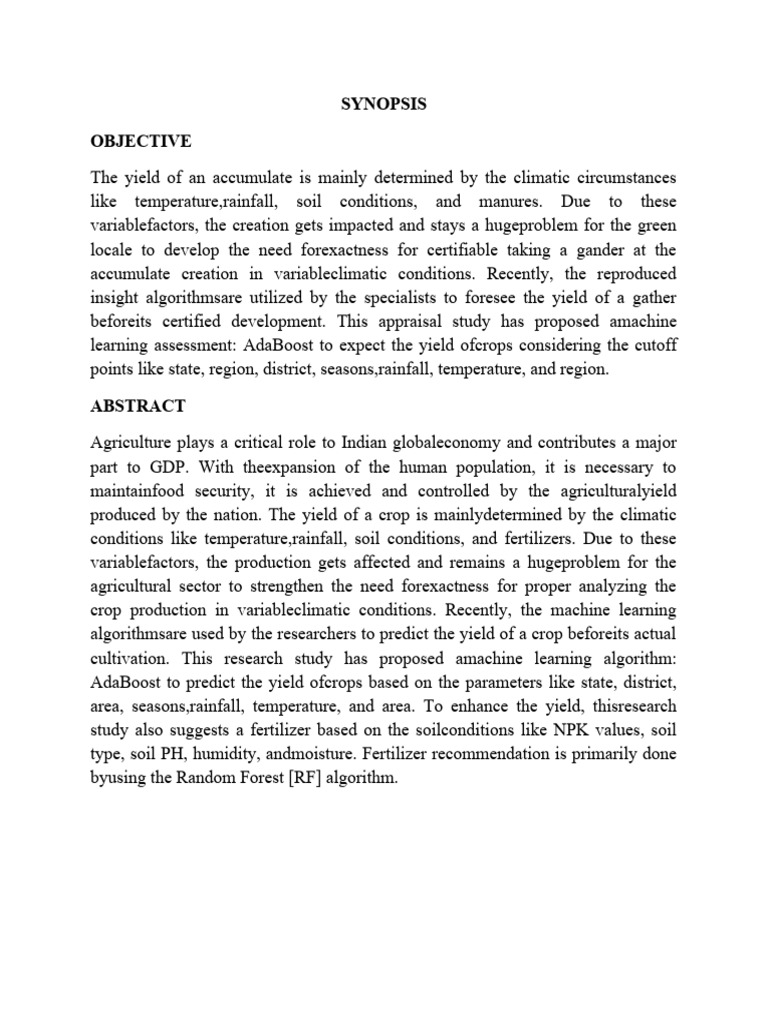 a machine learning based crop yield prediction | PDF | Normal ...