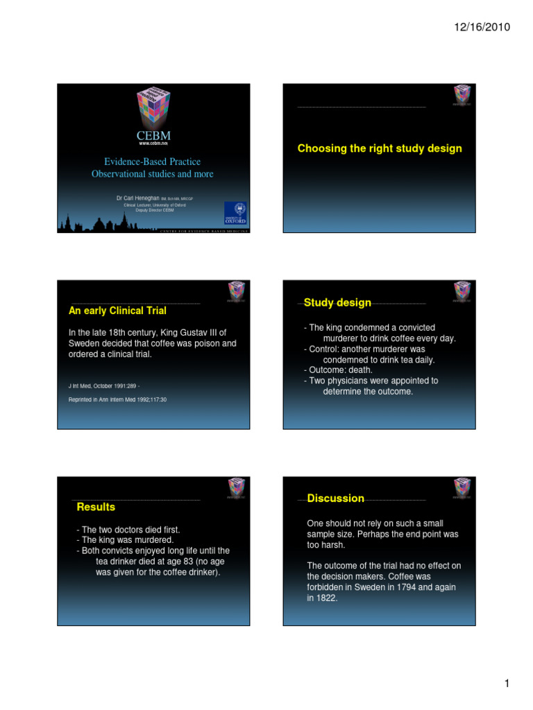 Observationalstudiesandmore Carl Heneghan | PDF | Cohort Study | Experiment