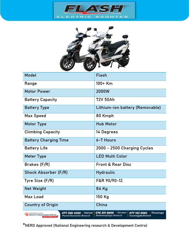 Flash Specification Sheet | PDF