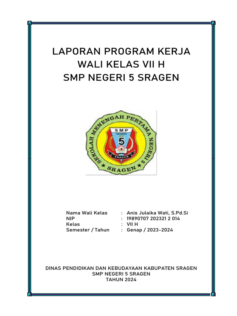 LAPORAN WALI KELAS Anis Julaika Wati | PDF | Kesehatan Holistik