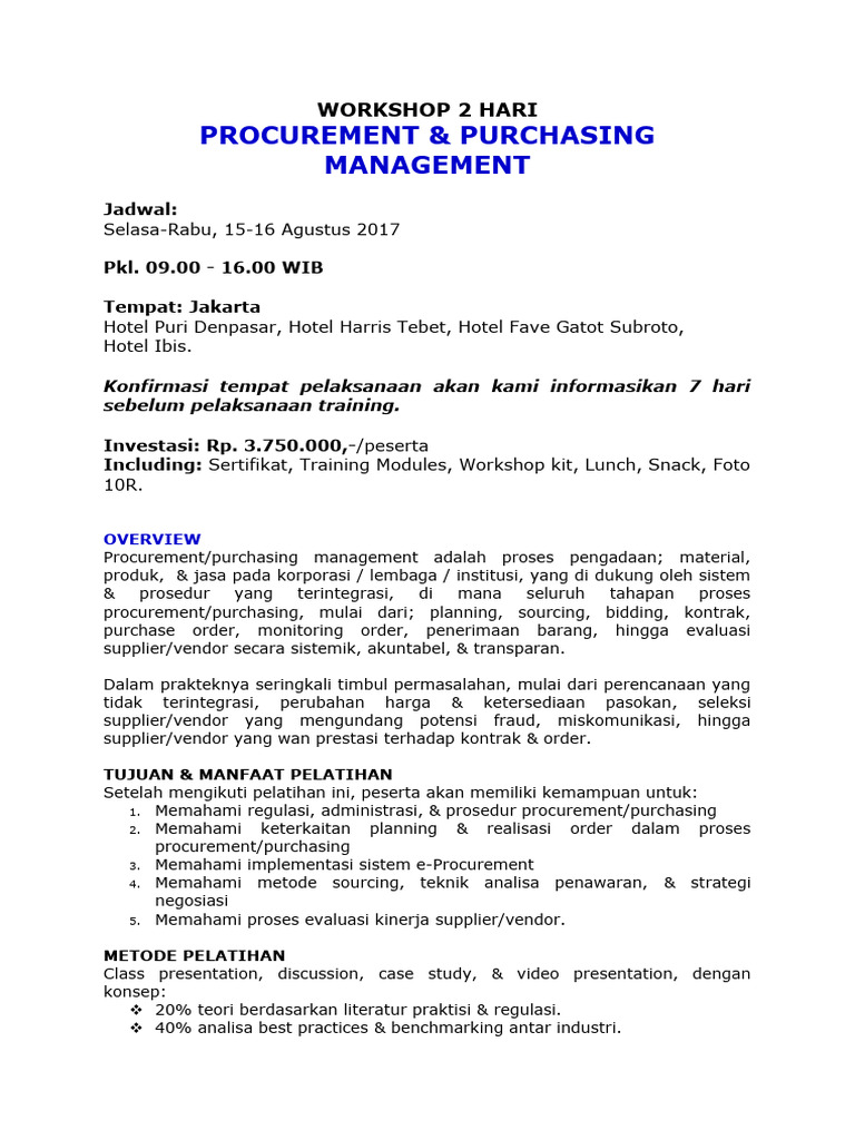 Procurement & Purchasing Management - 2017 | PDF