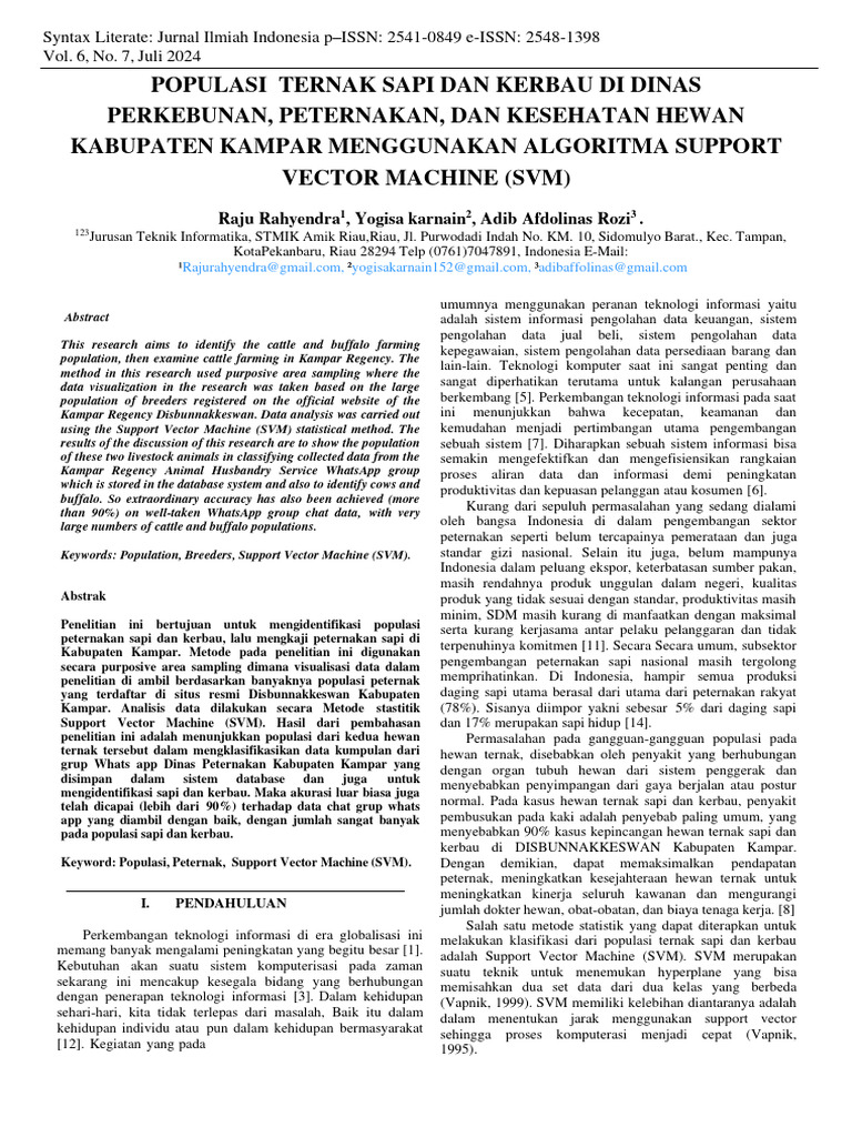 Populasi Ternak Sapi Dan Kerbau Di Dinas Perkebunan, Peternakan, Dan Kesehatan Hewan Kabupaten ...