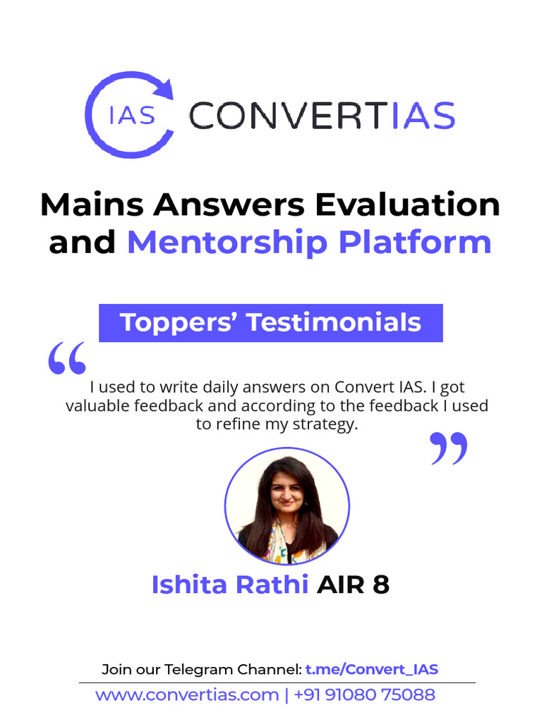 Toppers' Testimonials Convert IAS | PDF | Career & Growth