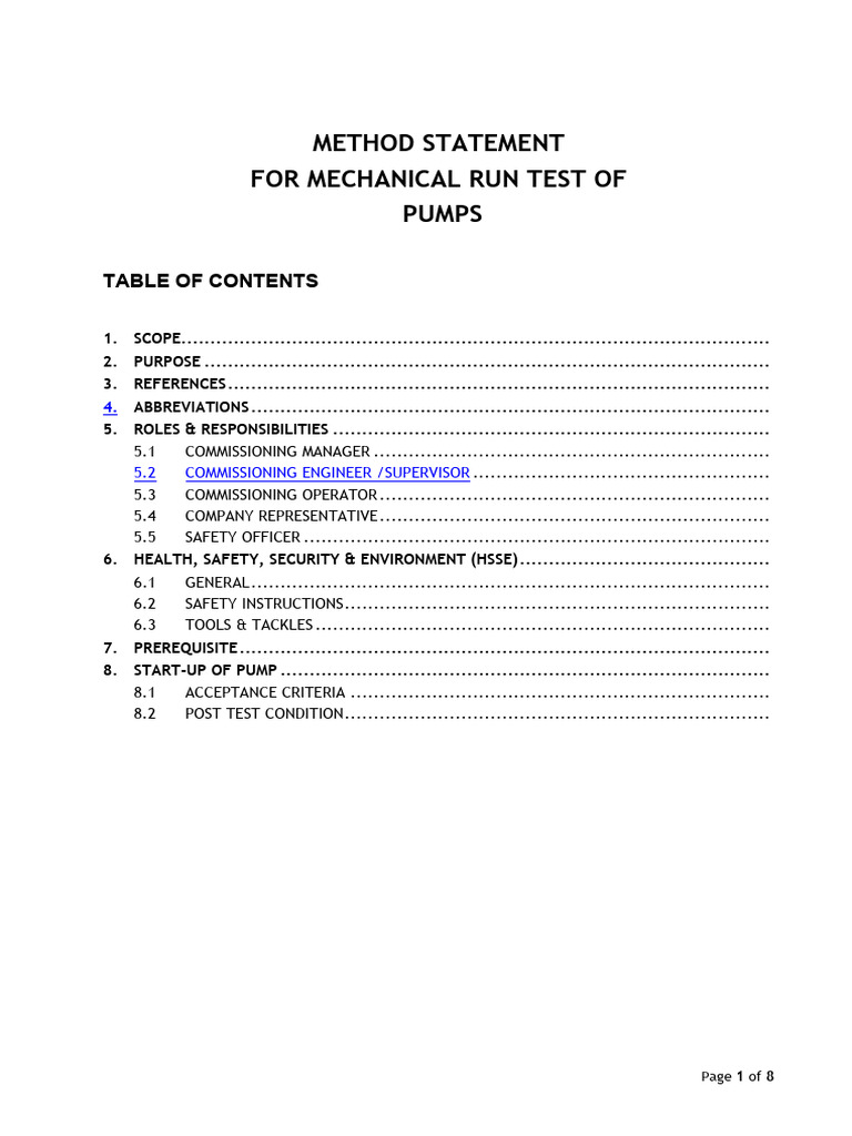 Centrifugal Pump MRT Mechanical Run Test Procedure 1721480887 | PDF ...