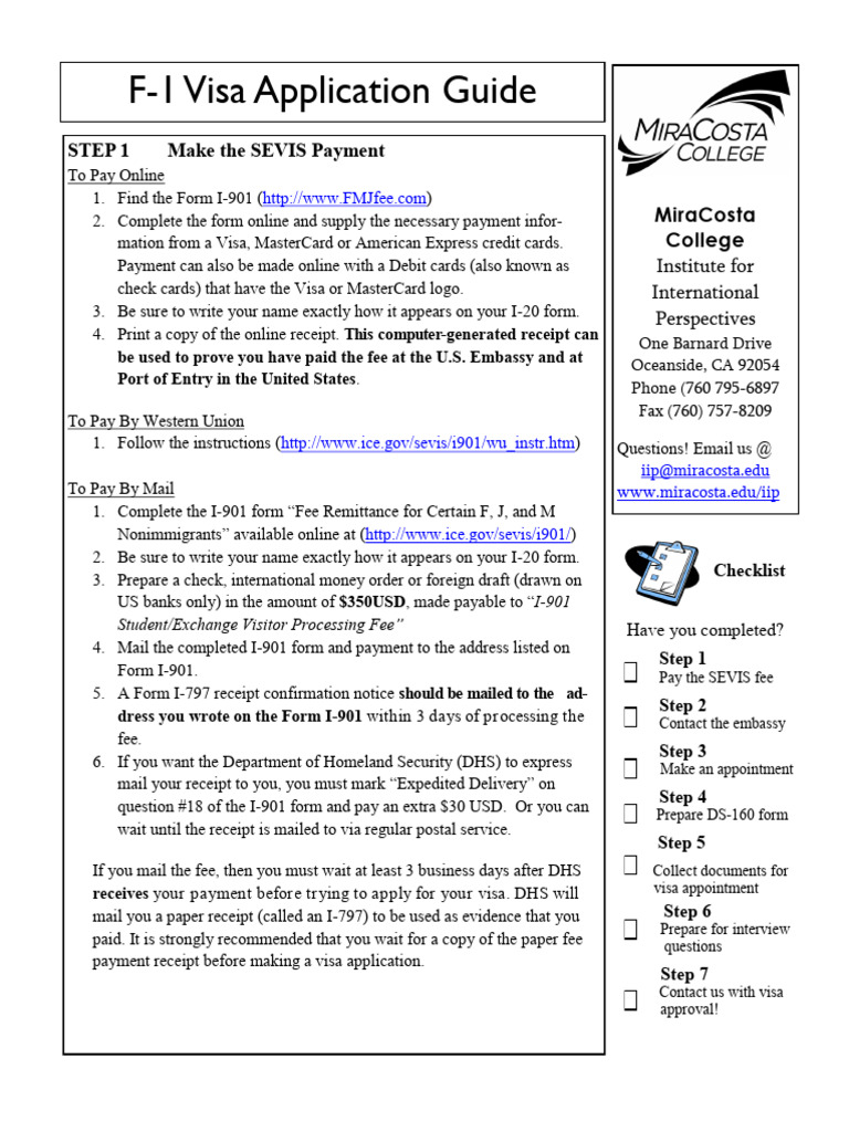 f1 Visa Application Guide | PDF | Visa Inc. | Debit Card