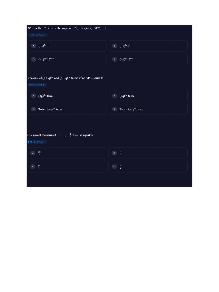 Sequence Series 1 | PDF