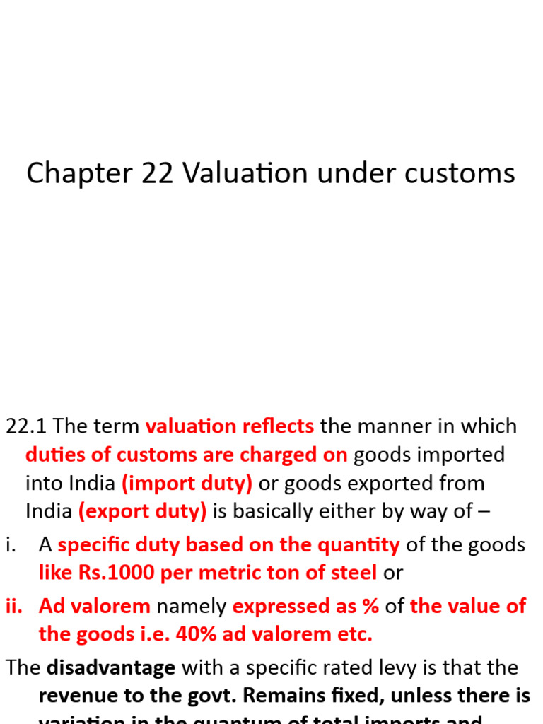 Customs Valuation Guidelines | PDF | Prices | Sales