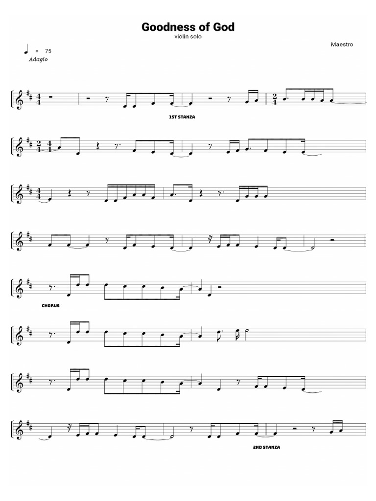 Goodness of God Violin Solo 20240727 142710 | PDF