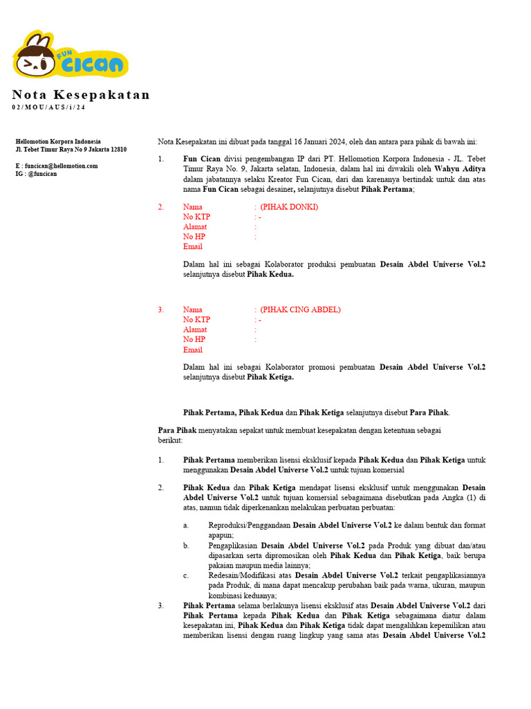 Draft Mou Desain Abdel Universe Vol - 2 | PDF