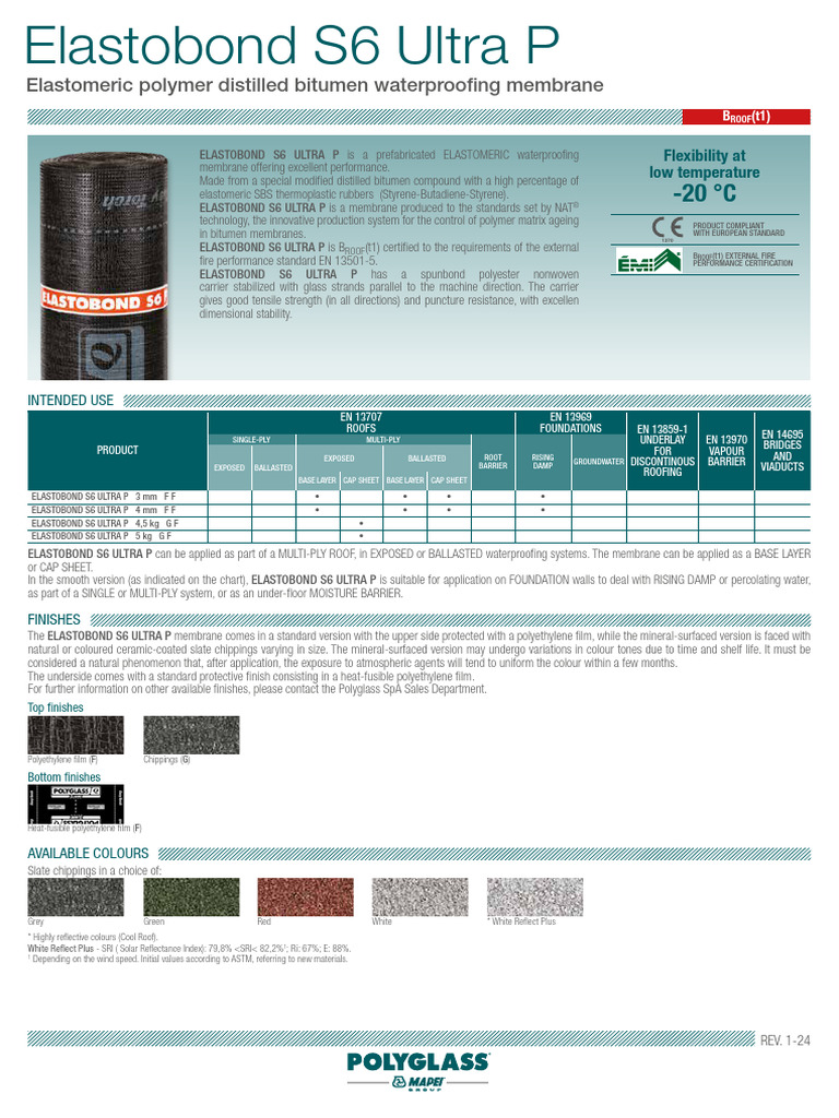1 50174 Elastobond s6 Ultra P 02 24 Rev 1 24 Eng | PDF | Elastomer | Physical Sciences