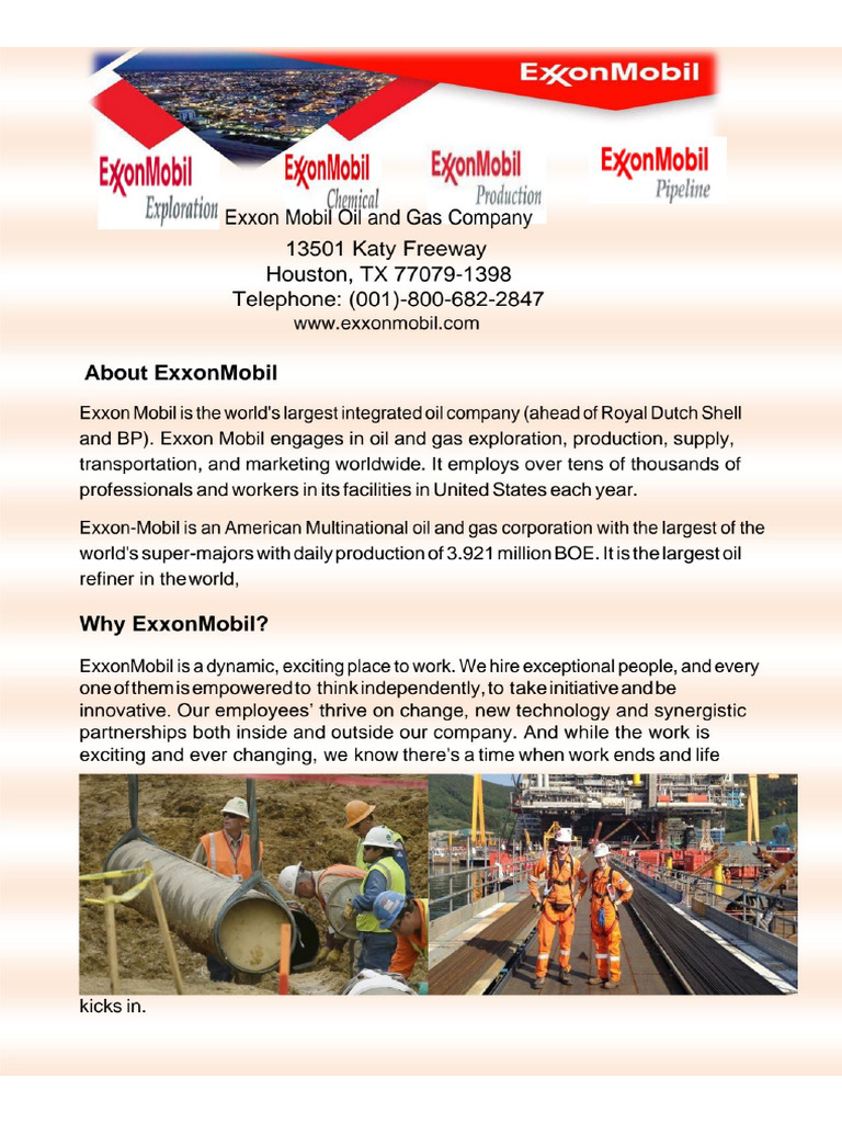 Exxon Mobil Oil and Gas Company-Job View | PDF