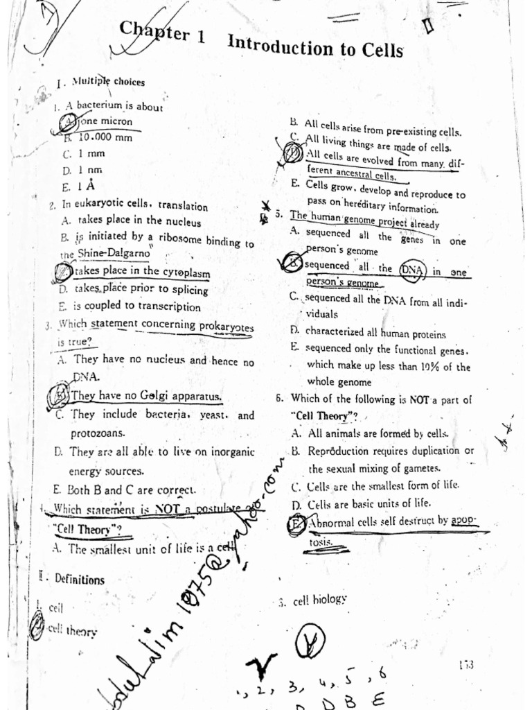 Cell Biology Quiz | PDF