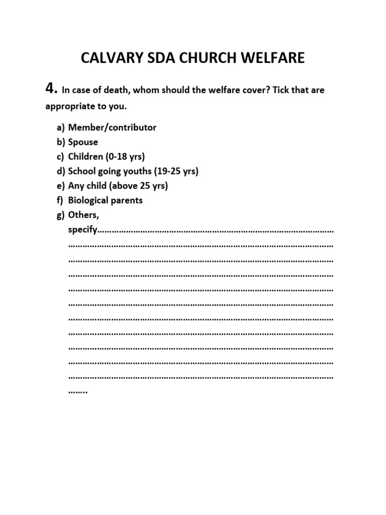 Welfare Questionnaire 084901 | PDF