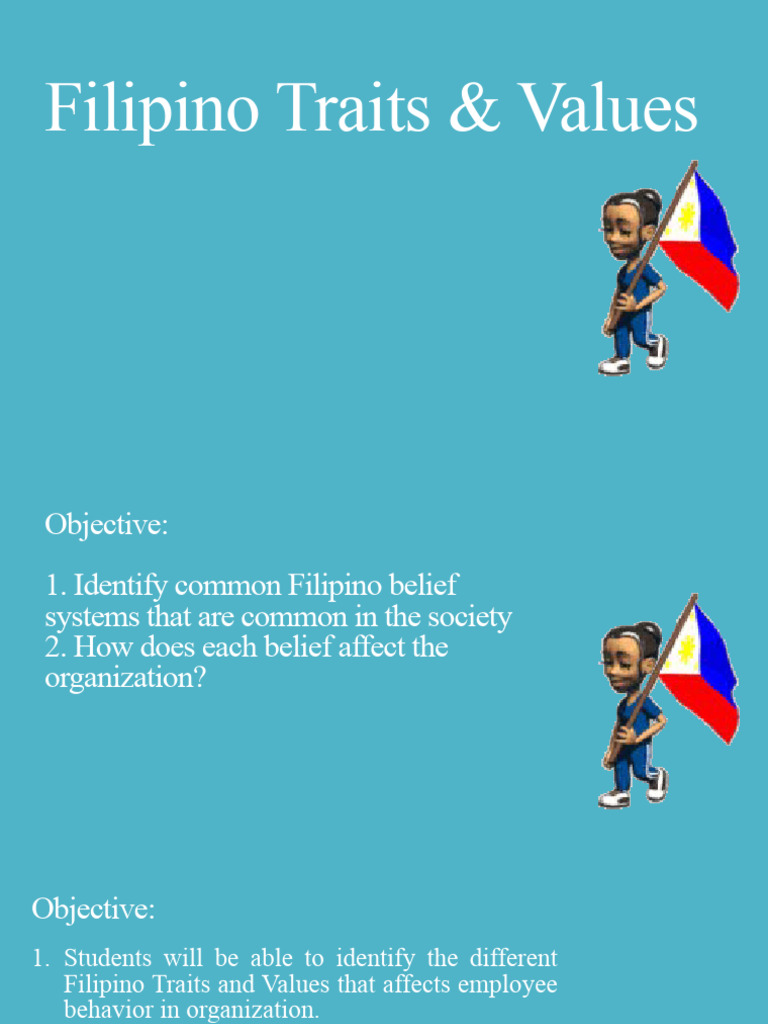 Filipino Traits Values | PDF | Etiquette | Psychological Concepts Filipino Traits Values | PDF | Etiquette | Psychological Concepts