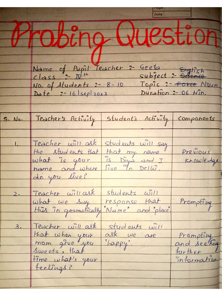 Probing Questions Skill | PDF