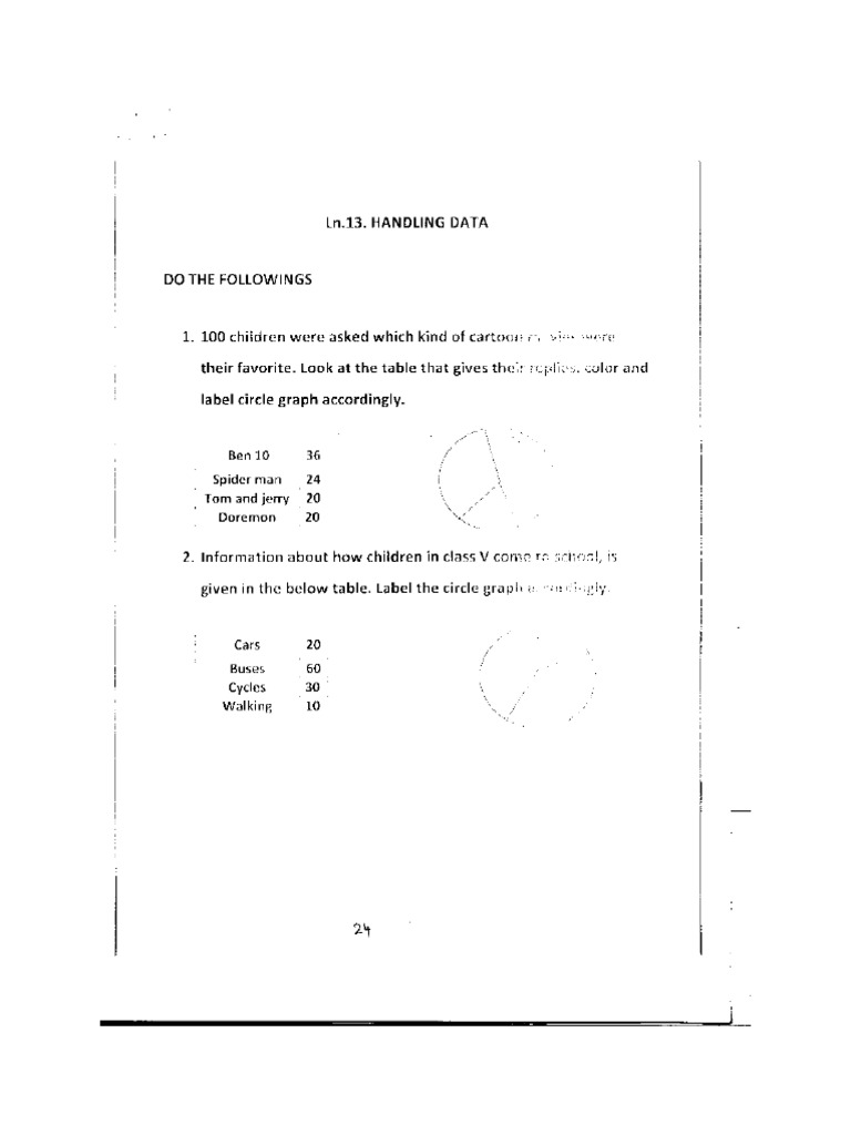 CBSE Class 5 Mathematics Worksheet - Handling Data | PDF