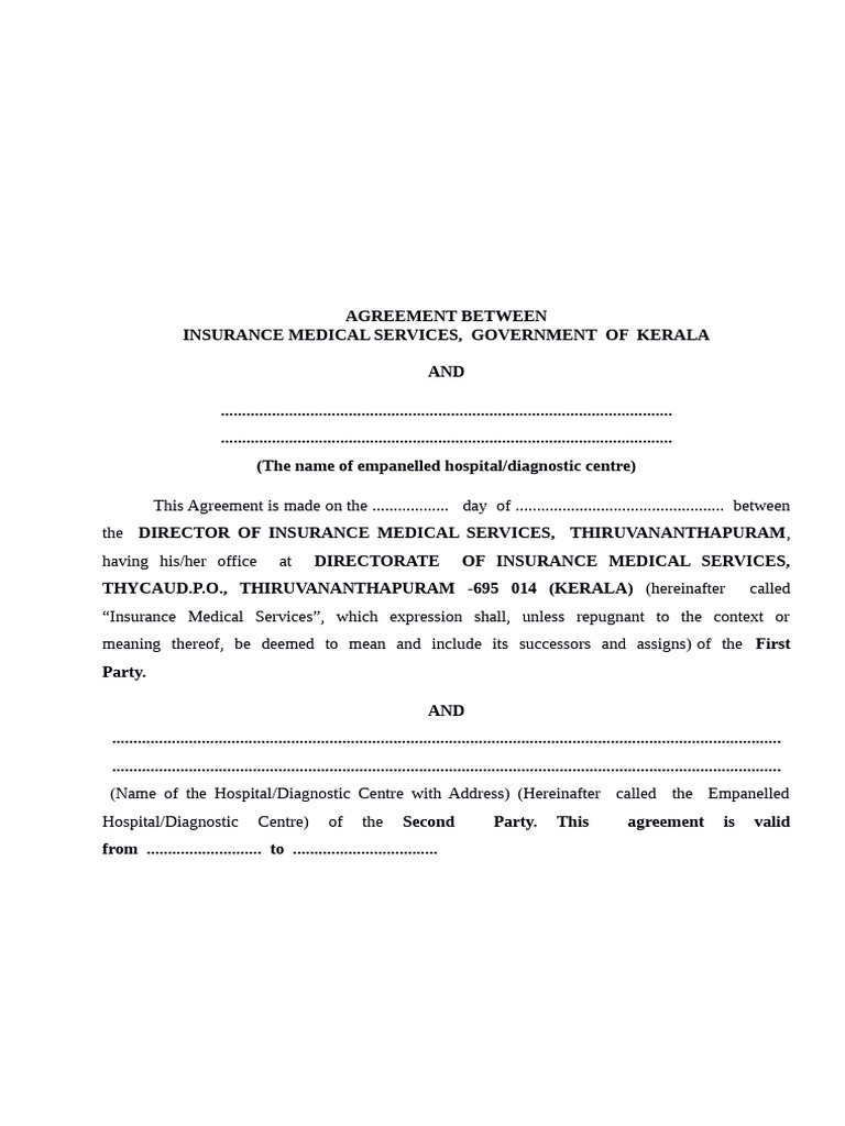 MOU for Hospital Empanelment Agreement | PDF | Indemnity | Hospital