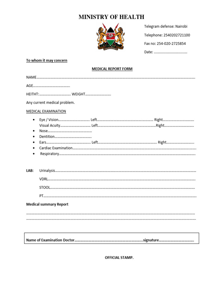 Medical Form | PDF