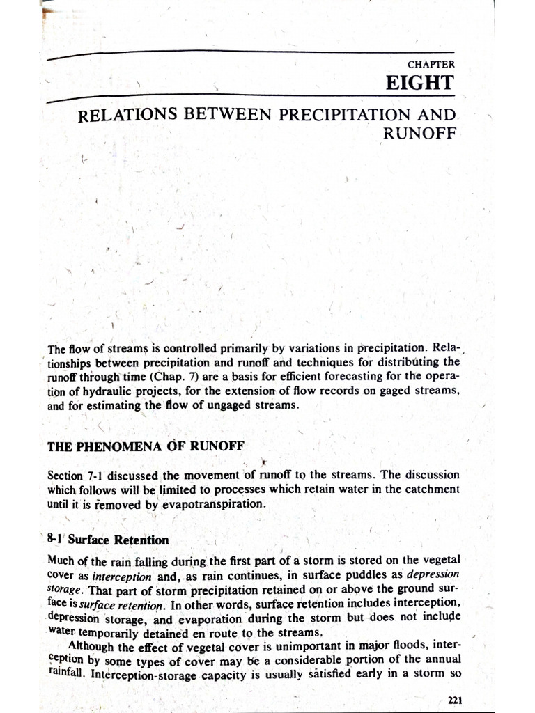 Hydrology For Engineers - Chapter #8 | PDF