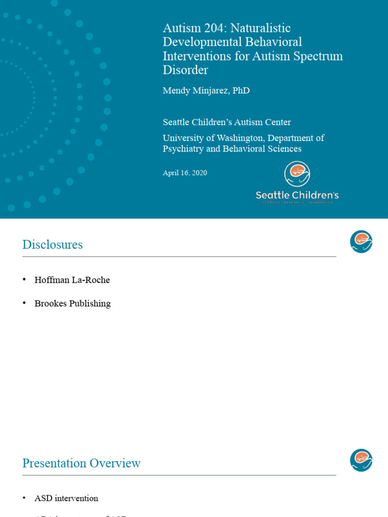 Autism 204-Naturalistic Developmental Behavioral Interventions For Autism Spectrum Disorder ...