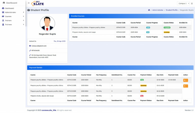 Student Profile Page | PDF