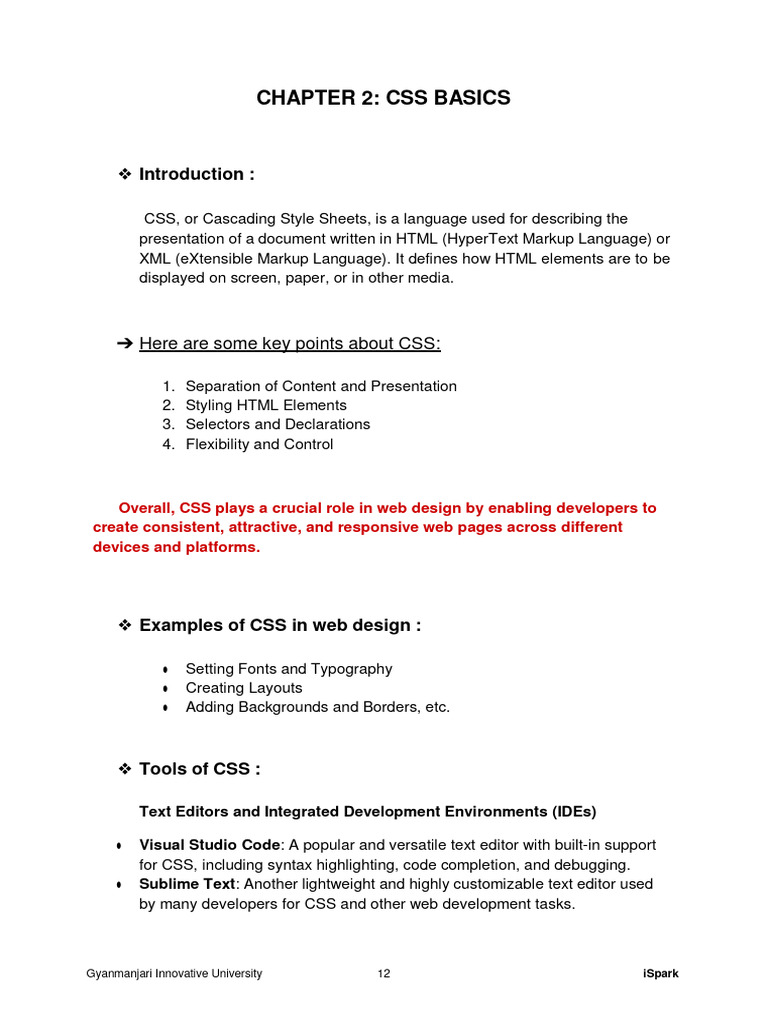 Chapter 2 - CSS Basics | PDF | Web Design | World Wide Web