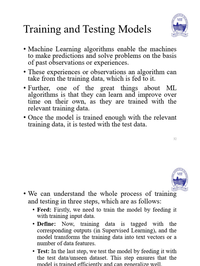 2-Training and Testing Models, Evaluation Metrics-01-07-2023 | PDF ...