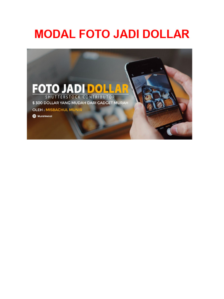 Modal Foto Jadi Dollar | PDF | Computers