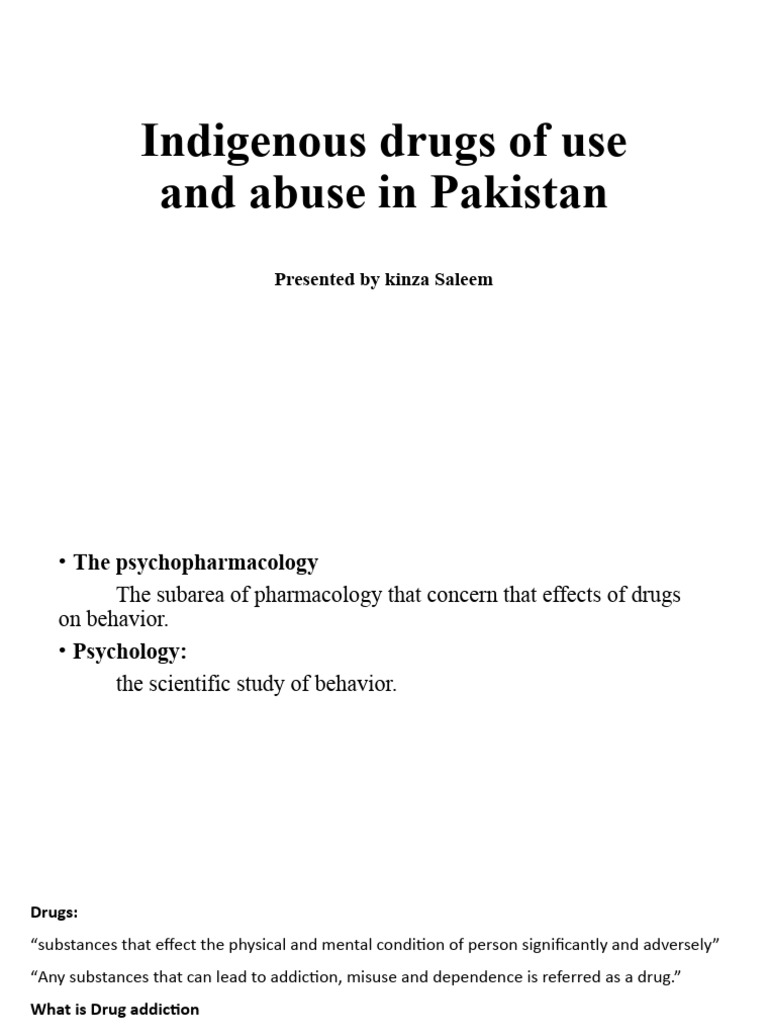 Indigenous Drugs Kinza | PDF | Substance Abuse | Substance Dependence