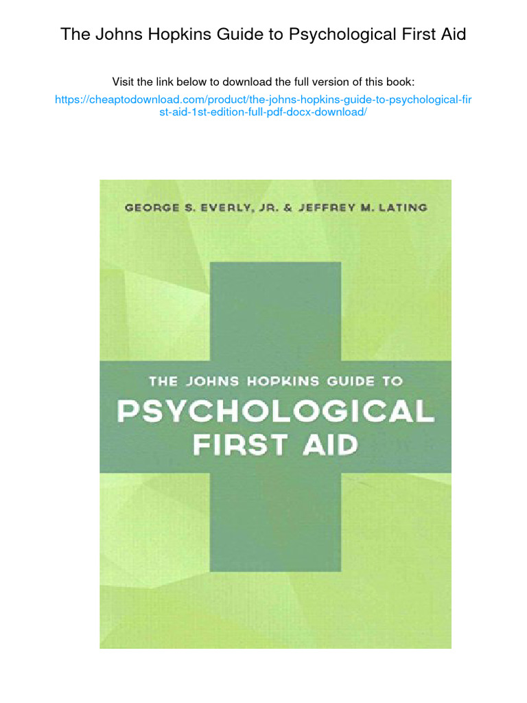 The Johns Hopkins Guide To Psychological First Aid. | PDF | Kuwait ...