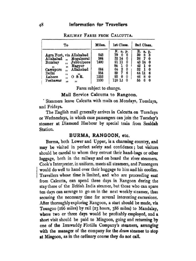 Travellers' Guide To Burma (1912) | PDF