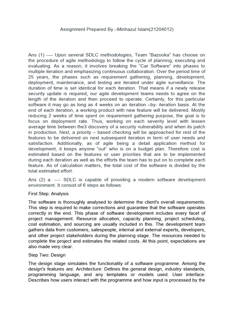 Assignment-Software Engineering (21204012) | PDF | Software Development ...