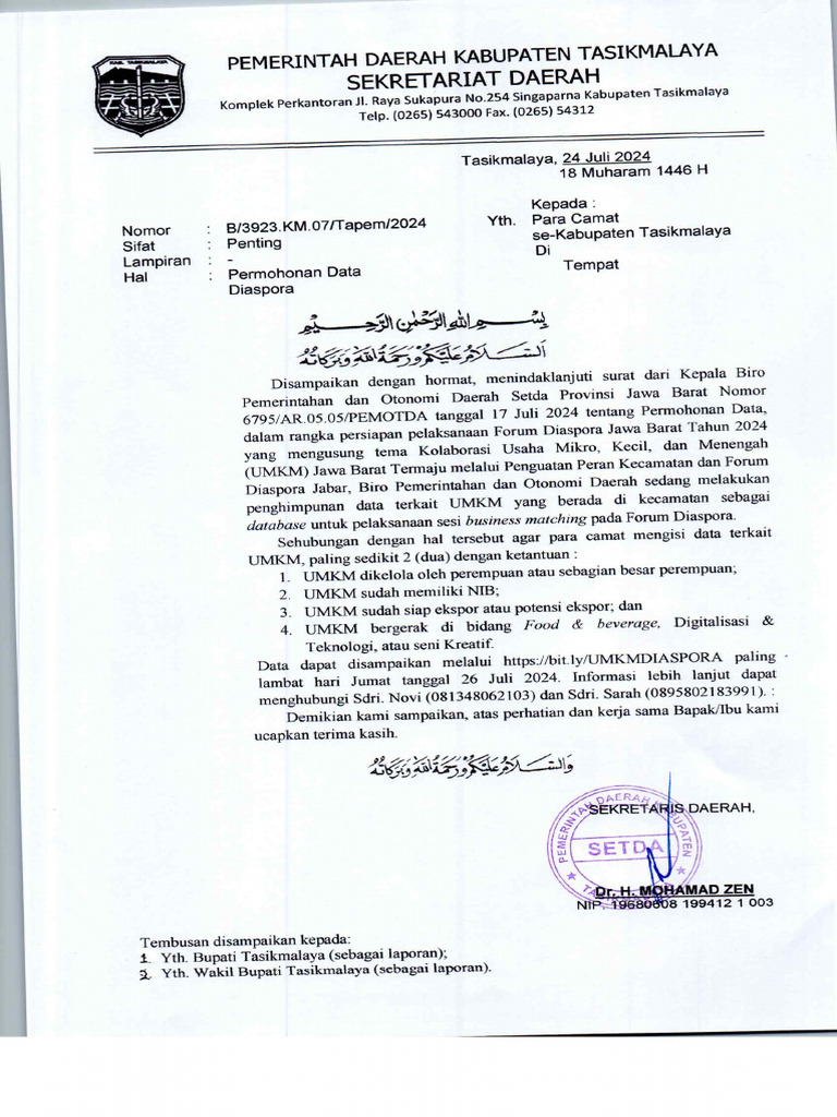 Surat Edaran Camat20240724 - 16570441 - 000130 | PDF