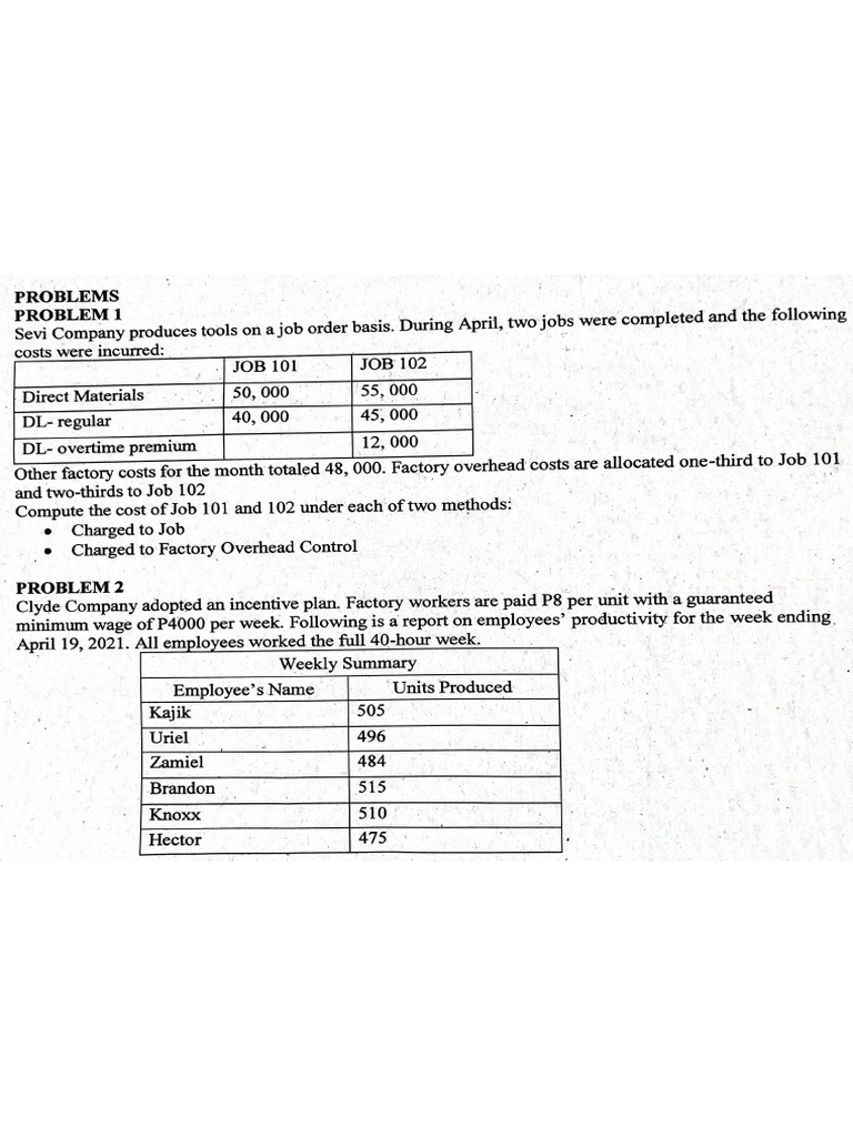 Accounting For Labor | PDF